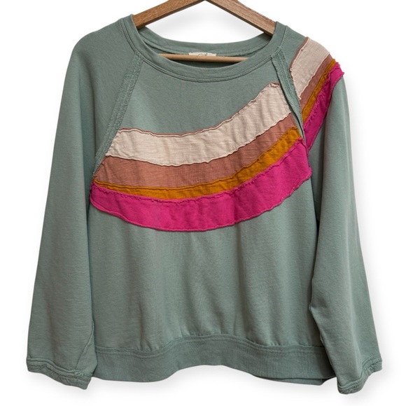 easel | Tops | Easel Los Angeles Boho Rainbow Oversized Sweatshirt ...
